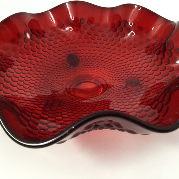 Fenton | Dining | Vintage Fenton Ruby Red Glass Candy Dish Three Footed ...